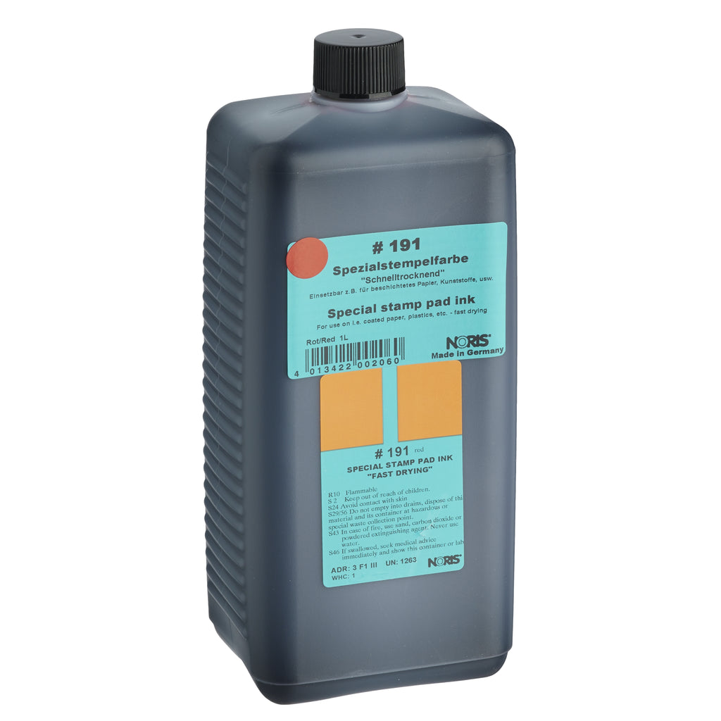 Noris #191 Quick-Dry Pad Ink 1 Litre Red – Stationery Online NZ