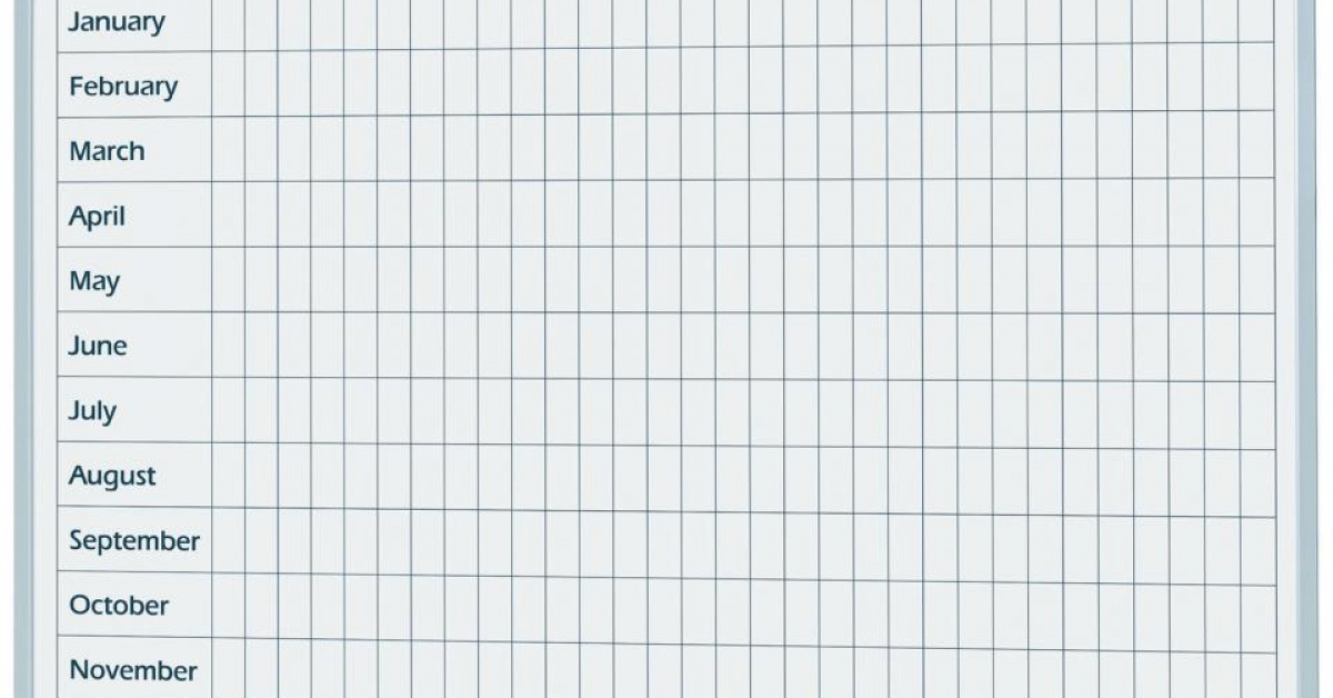 Quartet Penrite Year Planner Aluminium Frame 900 x 1200mm