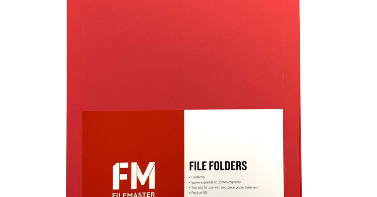 FM File Folder Red 50 Pack Foolscap