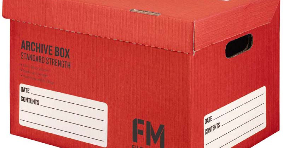 FM Box Archive Red Standard Strength 384x284x262mm Inside Measure