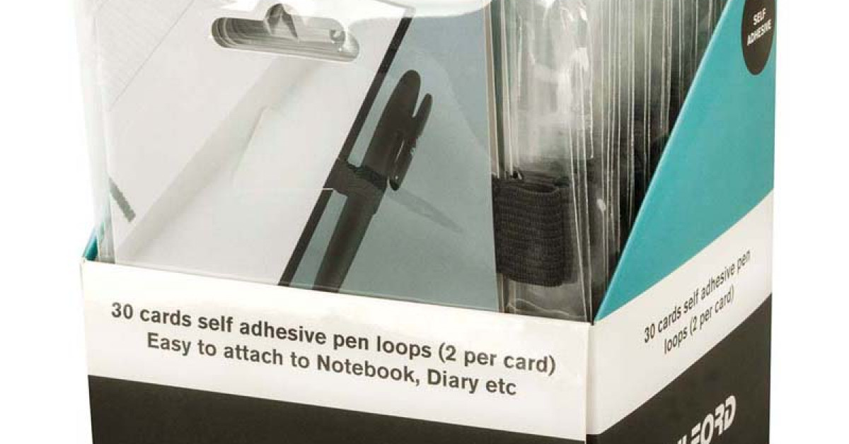Milford Adhesive Pen Loops Display Of 30 Hangsell Cards