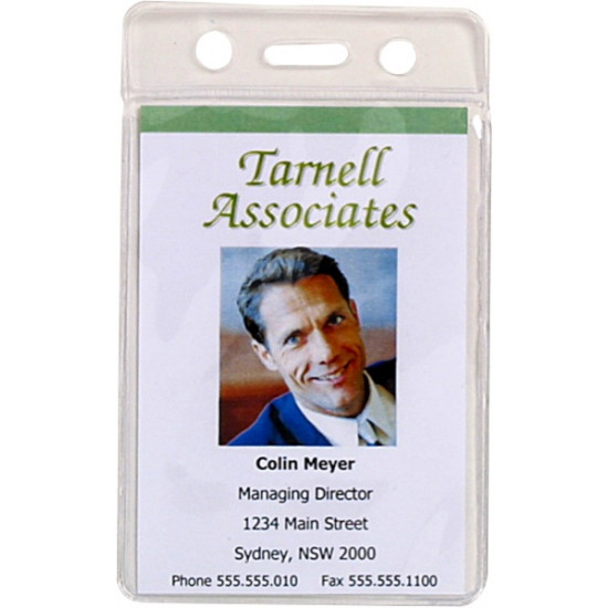 Rexel Security Pass Card Soft Pouches Portrait Pack 10