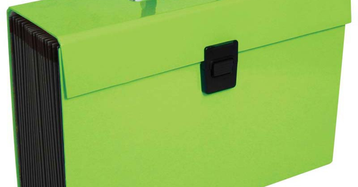 FM File Expanding Vivid Lime Green 19 Pocket