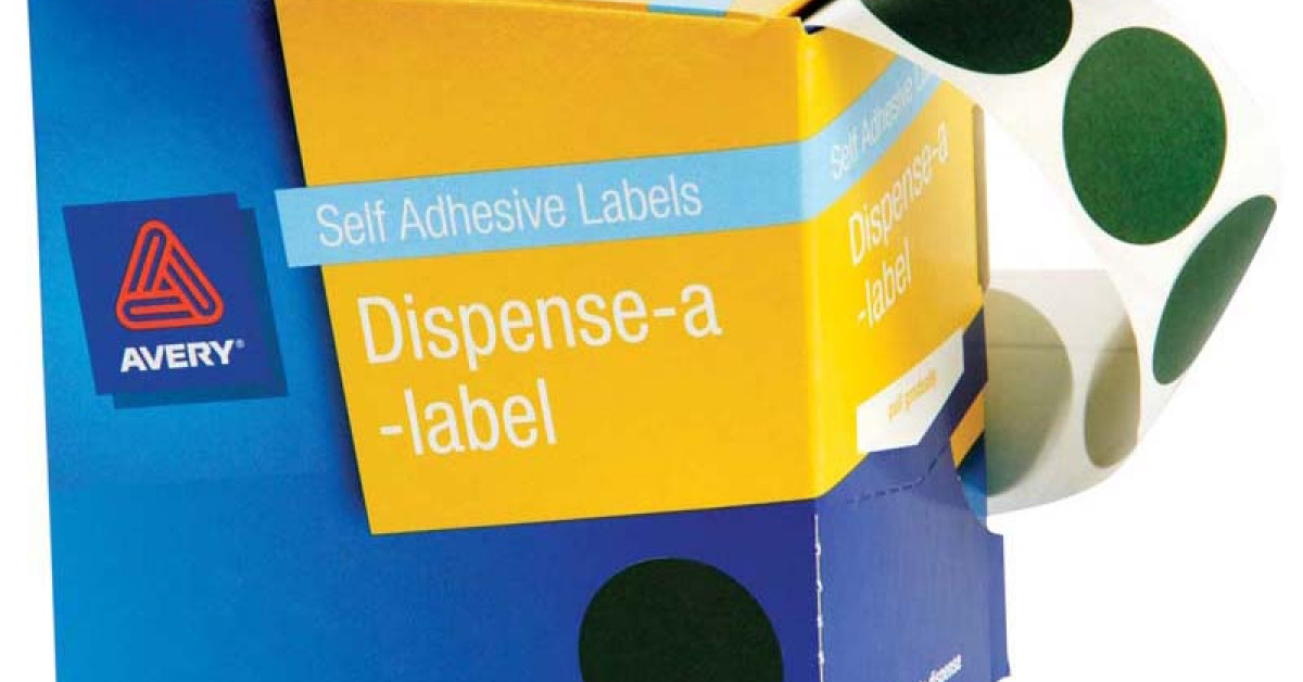Avery Label Dispenser Dmc24g Green Round 24mm 500 Pack