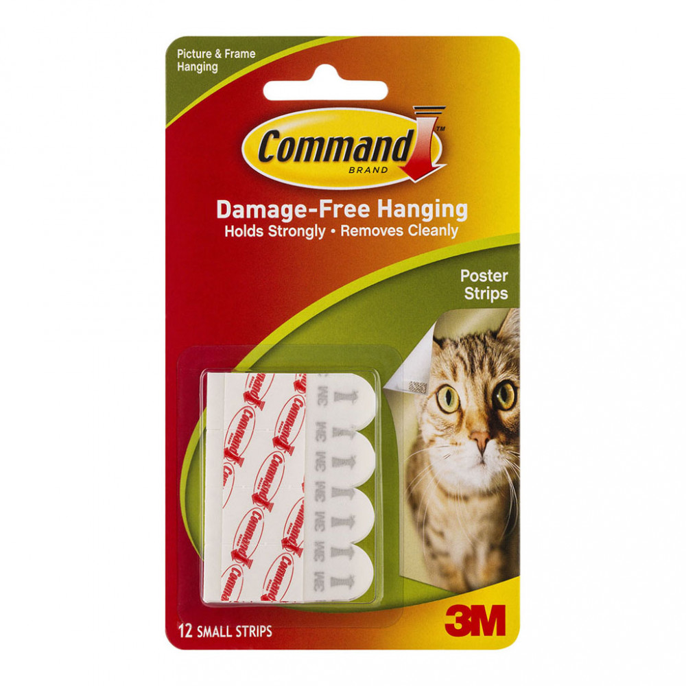 Command Strips Poster 17024 Small White Pk/12